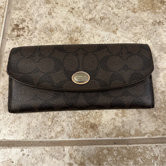 Coach | Bags | Coach Signature Slim Envelope Wallet | Poshmark